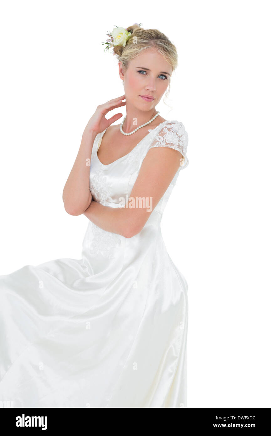 Portrait of bride over white background Stock Photo - Alamy
