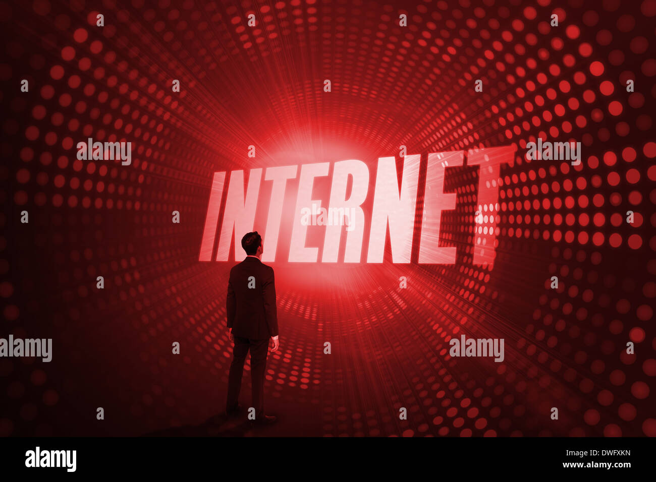 Internet against red pixel spiral Stock Photo - Alamy