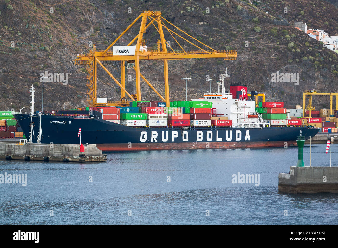 container shipping terminal. Tenerife Canary Islands Stock Photo - Alamy