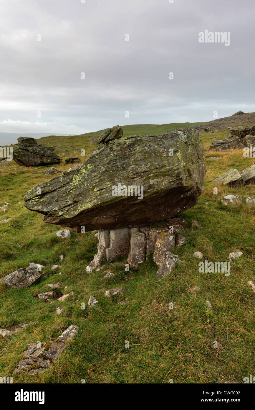 The Norber Erratics rock formations, Norber Dale near the village of ...