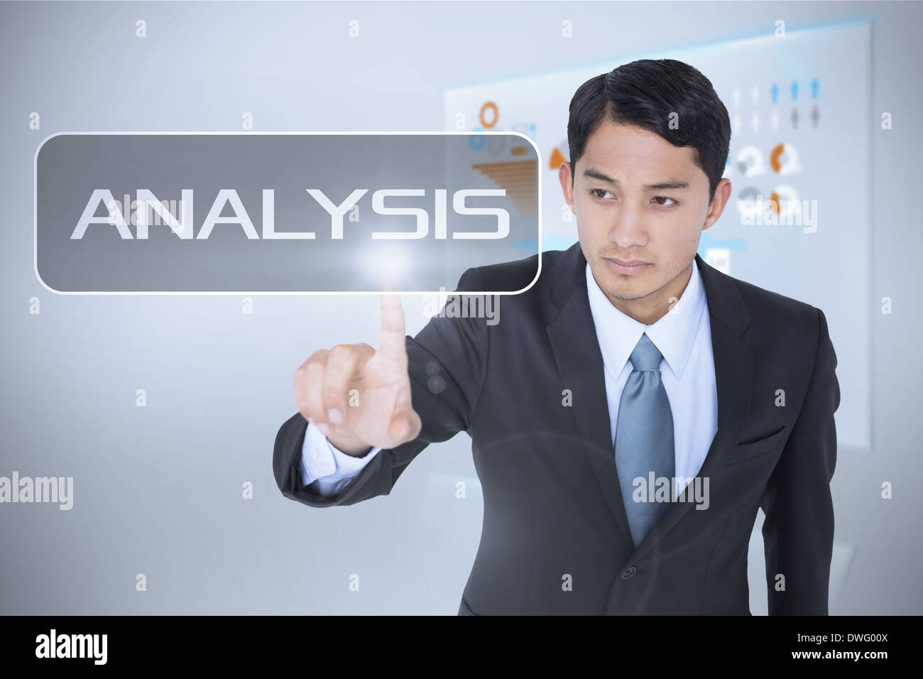 Analysis against technology interface Stock Photo - Alamy