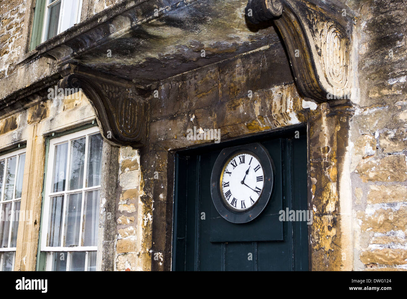 Village clock. Lacock England UK Stock Photo - Alamy