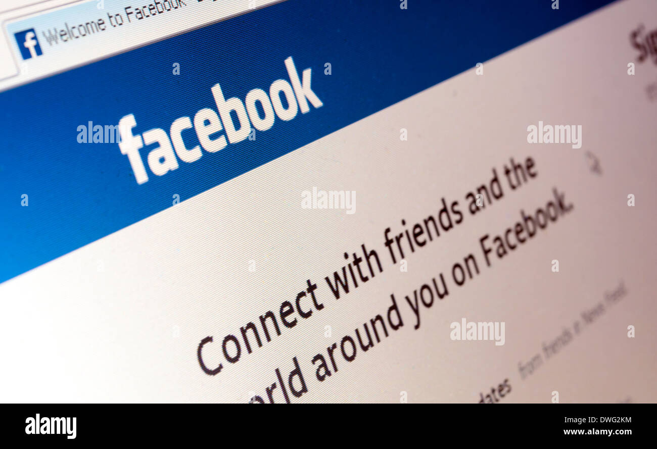 Welcome to Facebook screen Stock Photo - Alamy