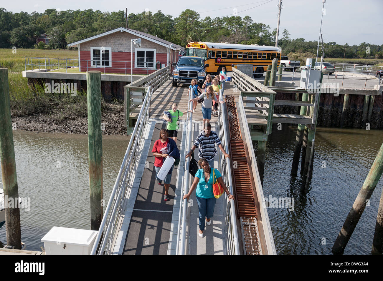 Ferry school children bus ramp hi-res stock photography and images - Alamy