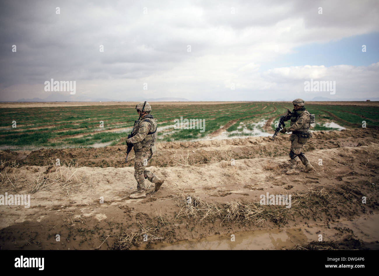 US Army soldiers during a reconnaissance patrol as part of Operation ...