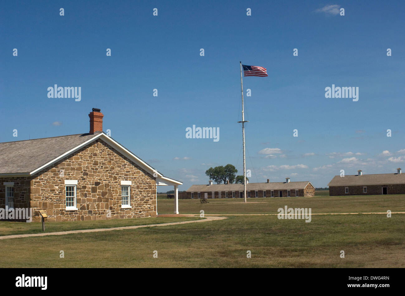 Fort Larned, a US Army post guarding the Santa Fe Trail, Kansas ...
