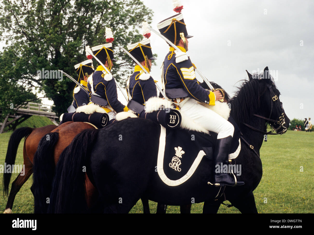 12th Regiment of Light Dragoons with sabres drawn, c. 1815 Stock Photo ...