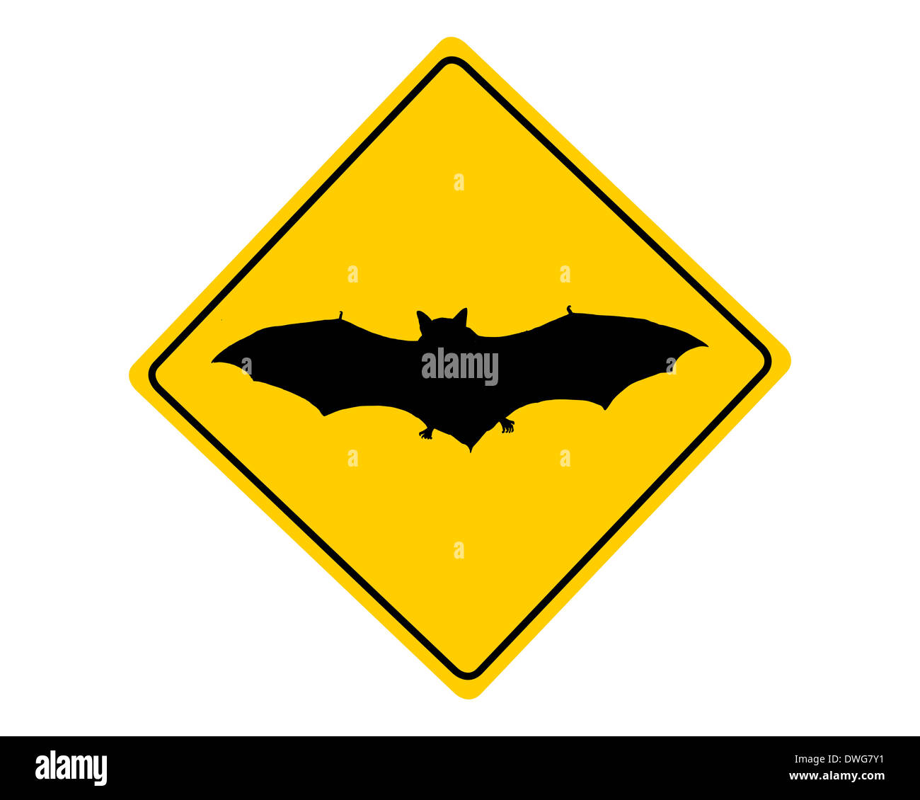 Bat warning sign Stock Photo - Alamy