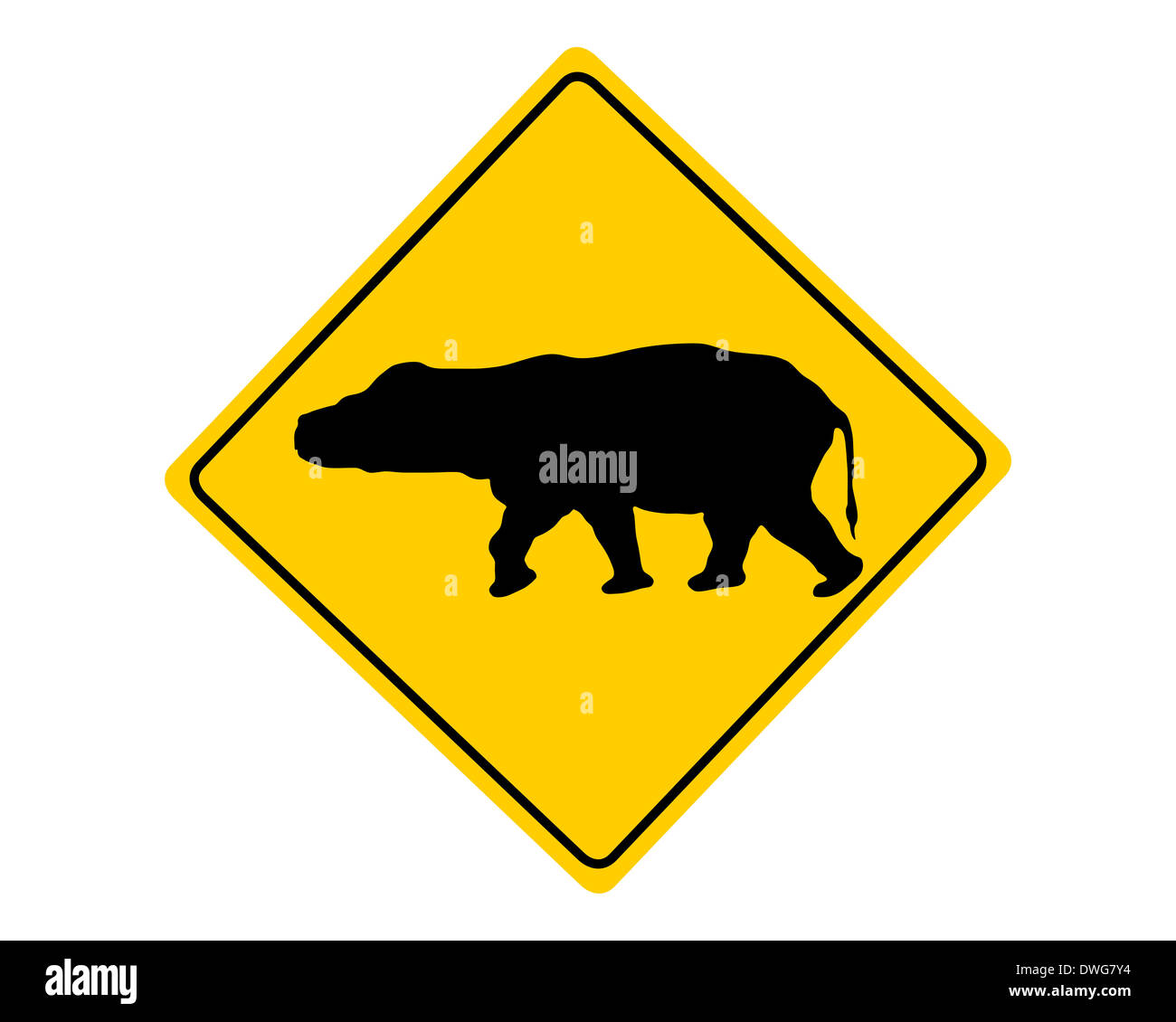 Hippo warning sign Stock Photo - Alamy