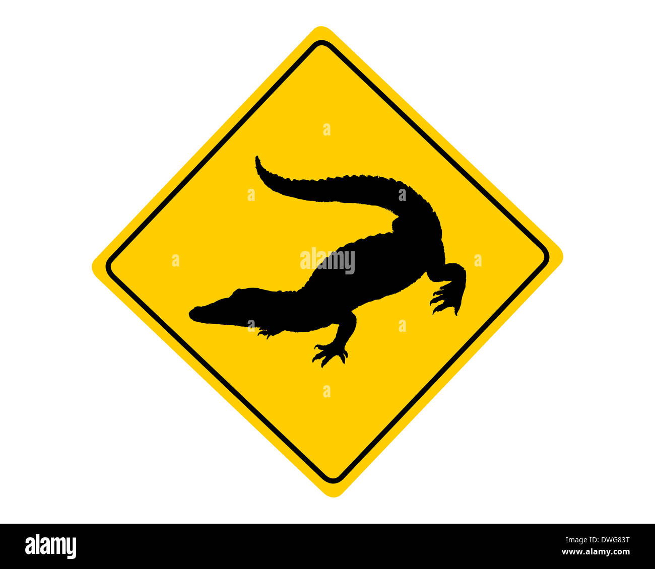 Alligator warning sign Stock Photo - Alamy