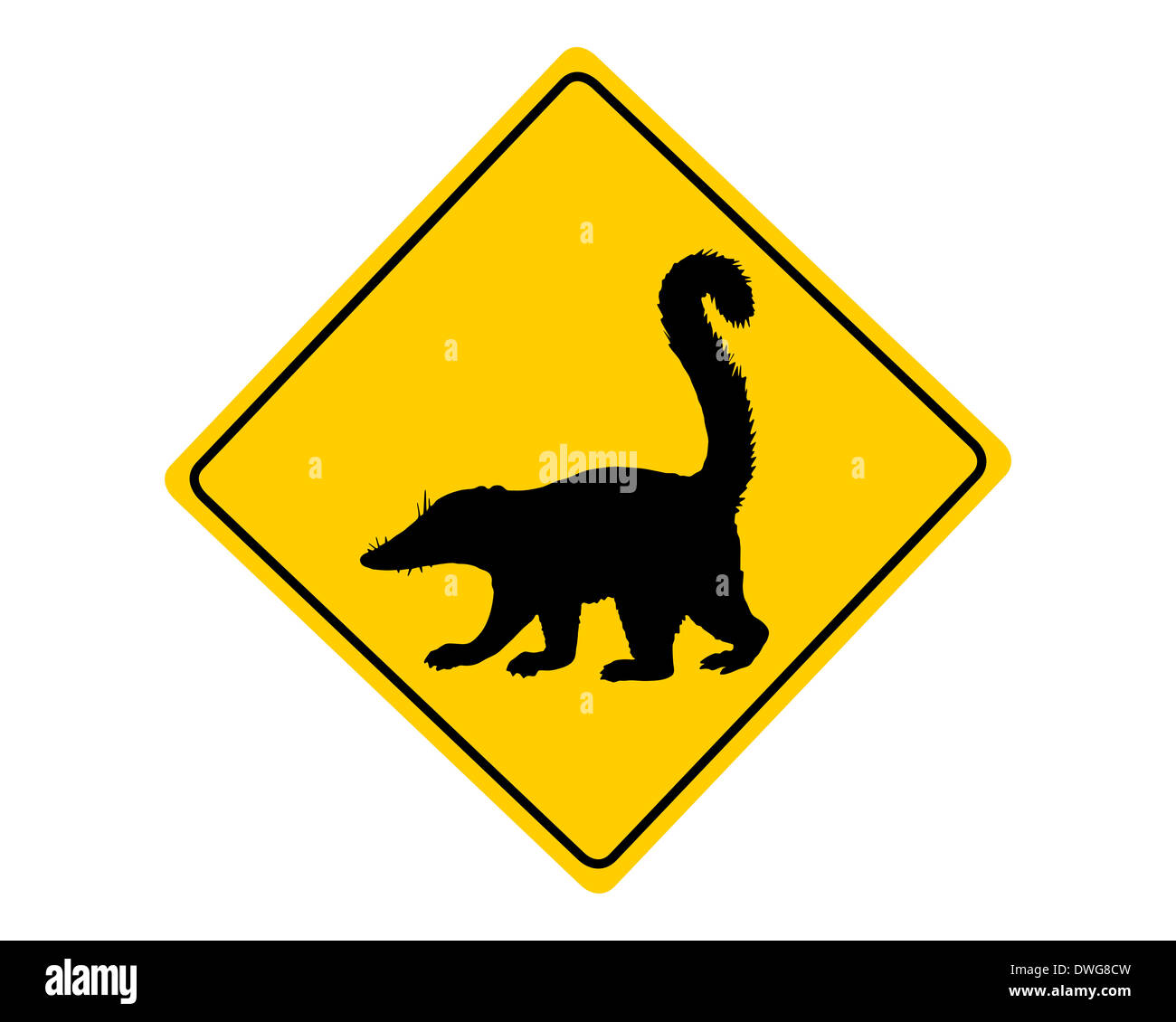 Coati warning sign Stock Photo - Alamy