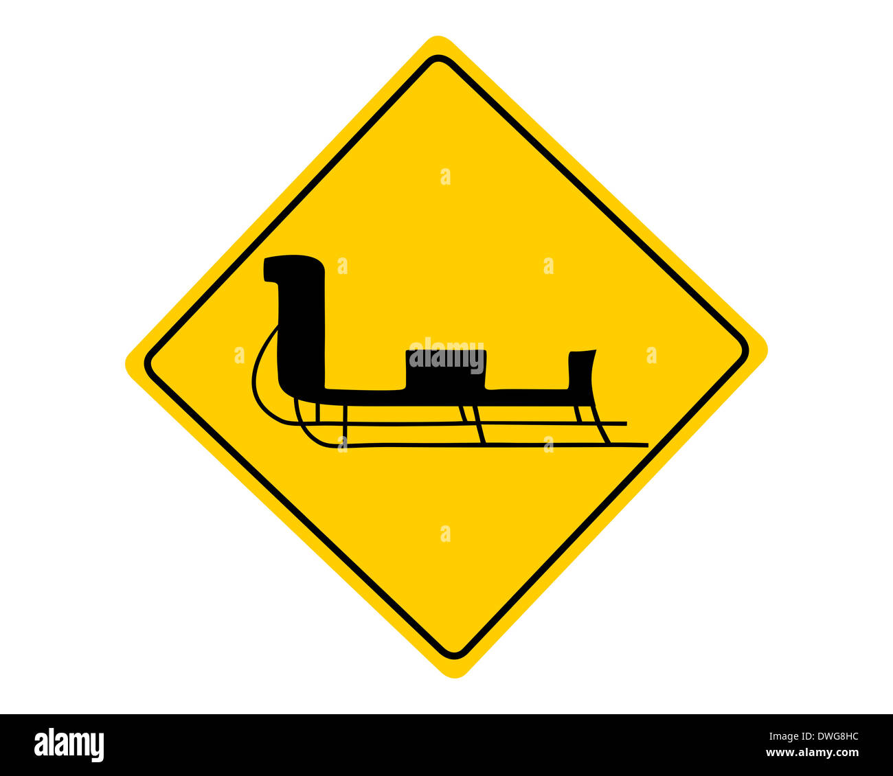 Sledge warning sign Stock Photo - Alamy