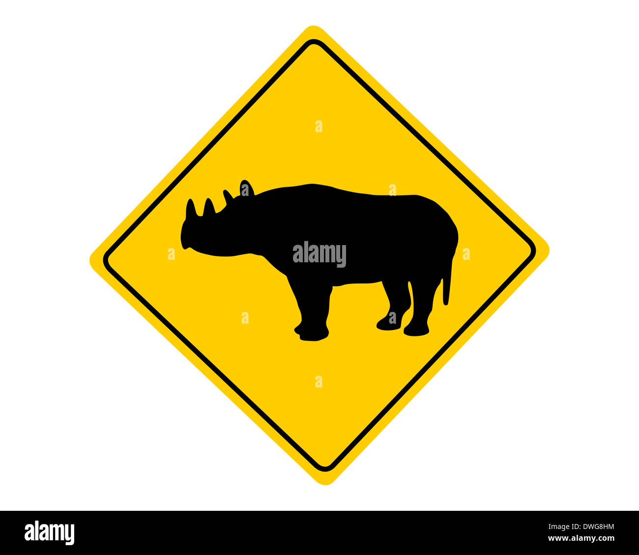Rhino warning sign hi-res stock photography and images - Alamy