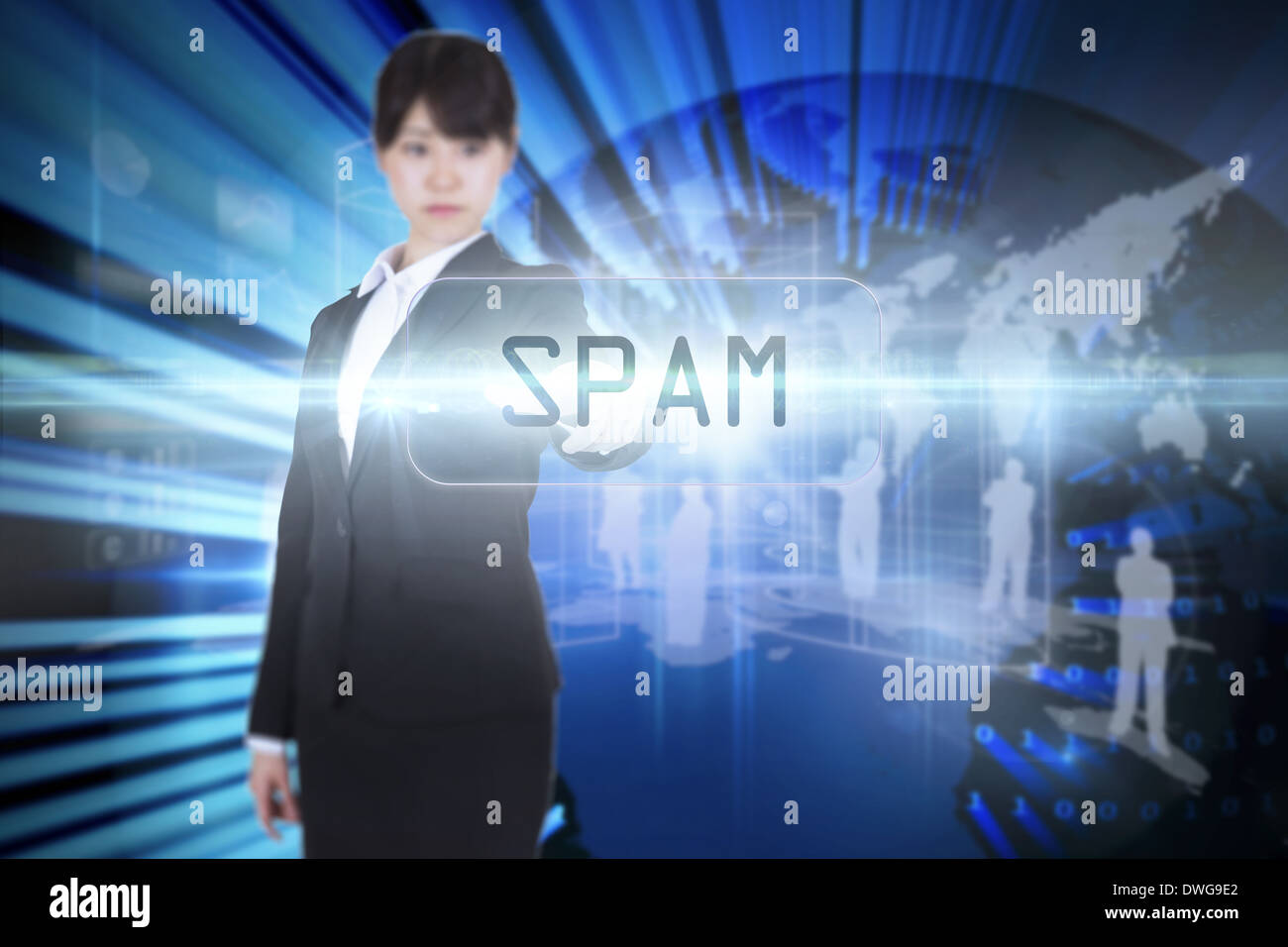 Spam against digital earth background Stock Photo - Alamy