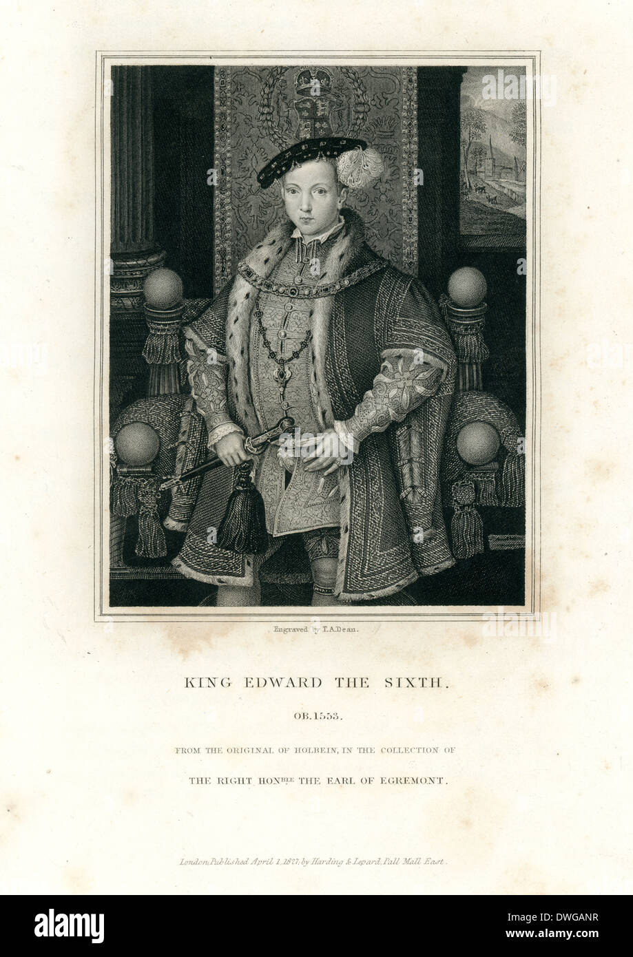 Portrait of King Edward VI, 1553 Stock Photo - Alamy