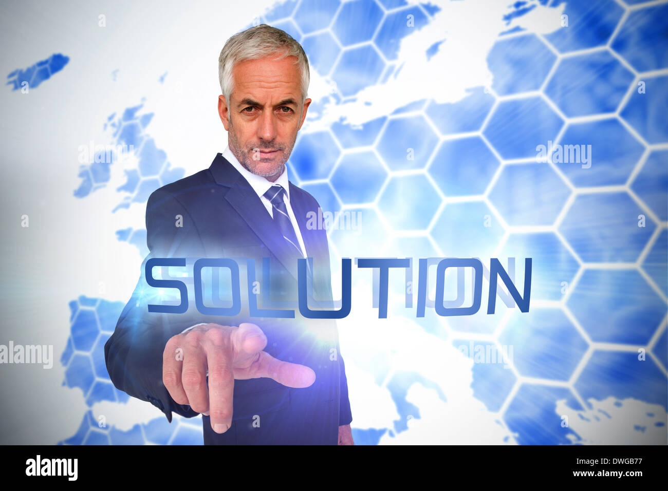 Solution against background with europa map Stock Photo - Alamy