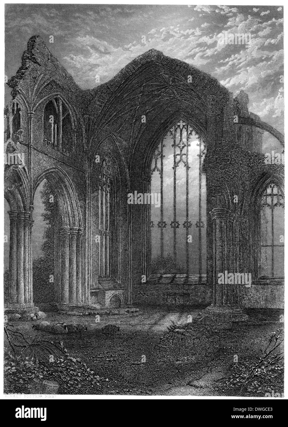 Melrose Abbey Drawing High Resolution Stock Photography and Images - Alamy