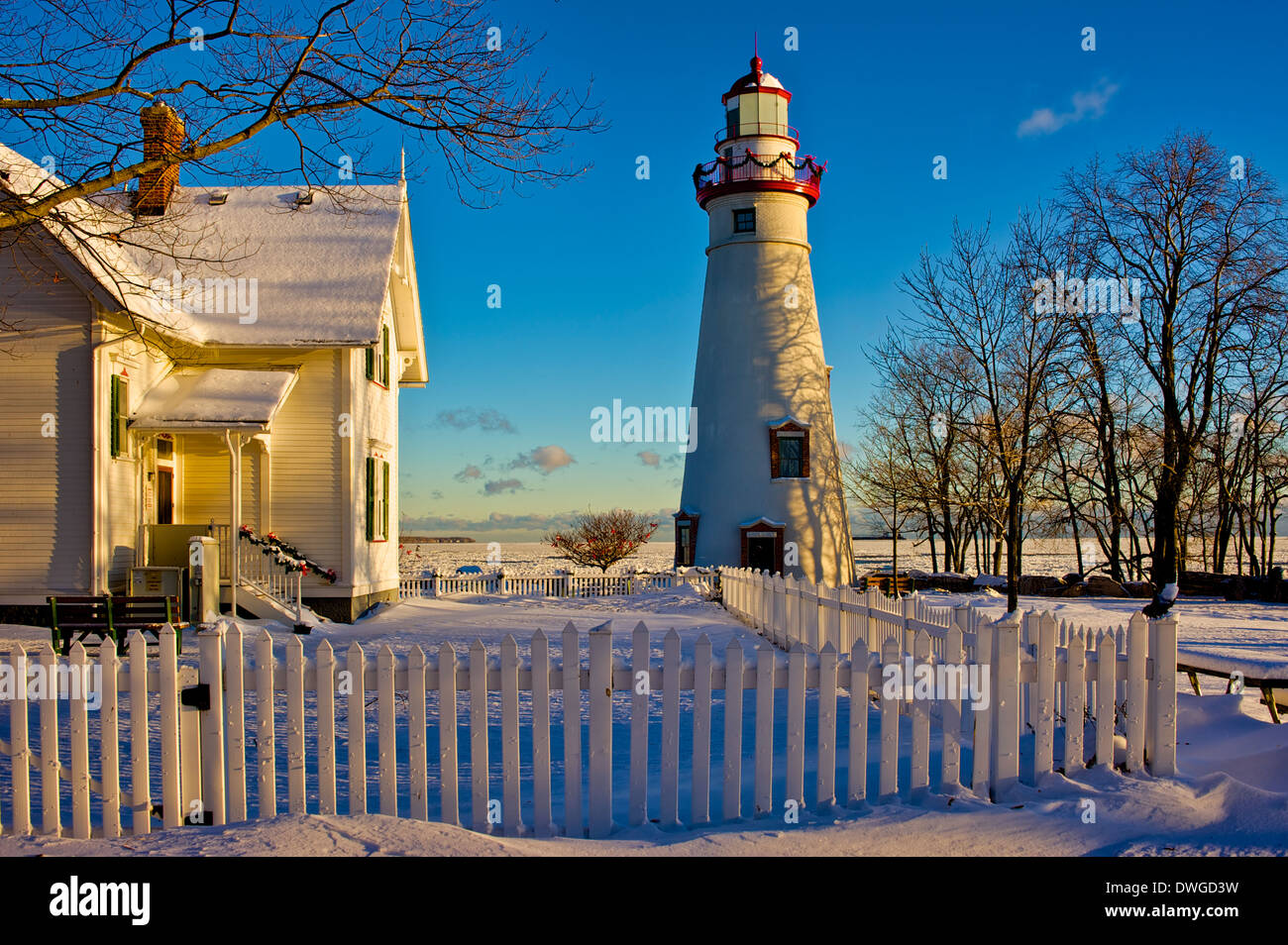 Marblehead Lighthouse in the Winter Stock Photo - Alamy
