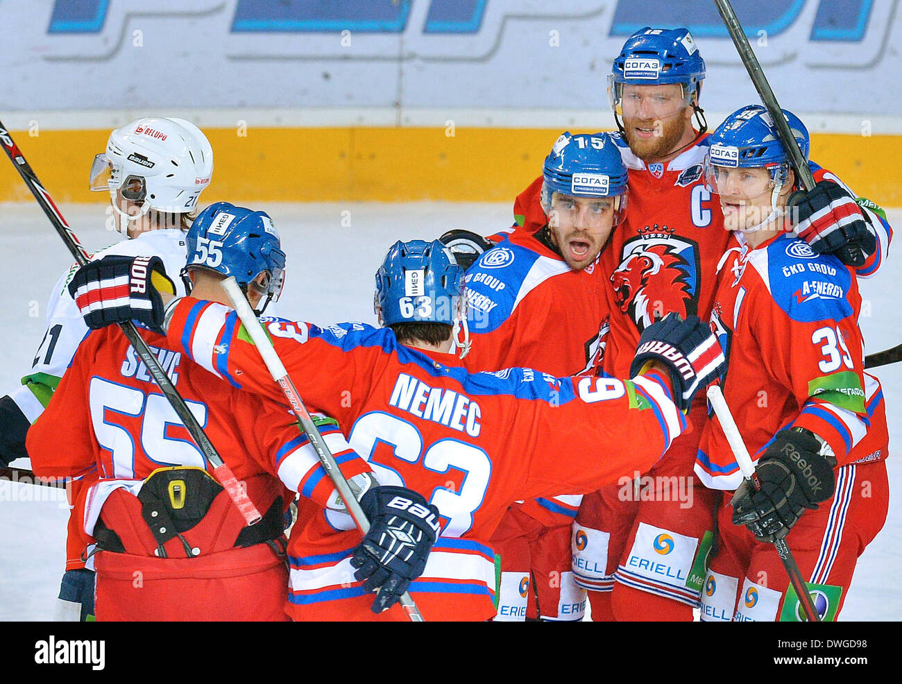 Prague, Czech Republic. 7th Mar, 2014. Niko Kapanen, Jiri Novotny ...
