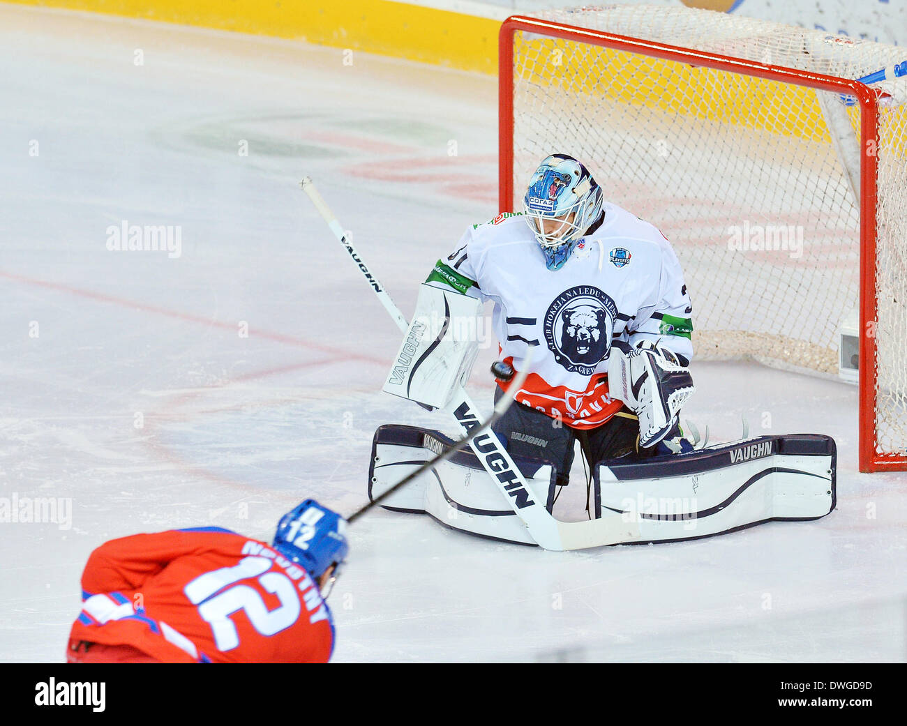Prague, Czech Republic. 7th Mar, 2014. Jiri Novotny (left) of Lev Praha ...