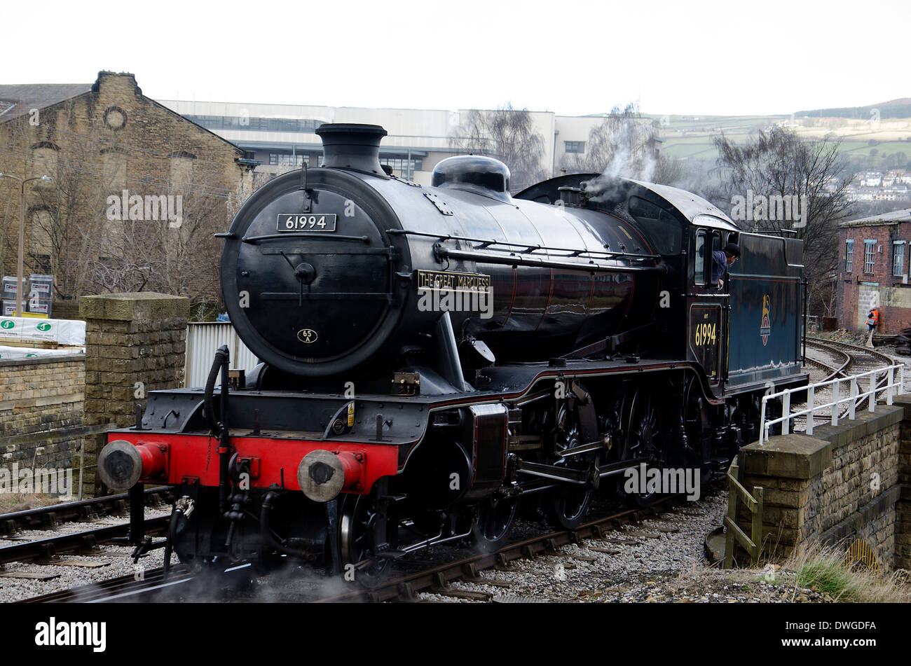 Steam Train departing with passenger service on heritage line Stock ...