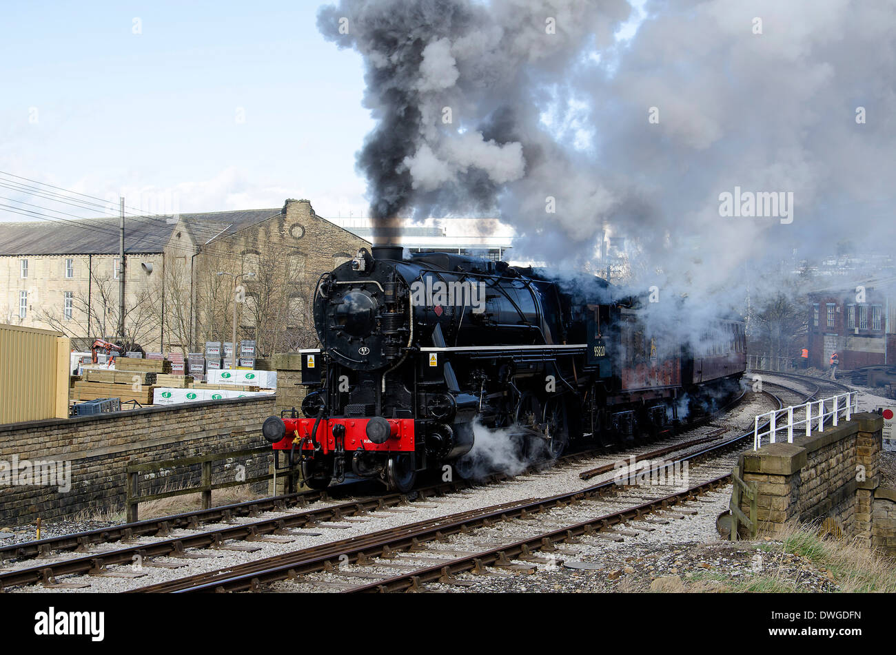 Steam Train departing with passenger service on heritage line Stock ...