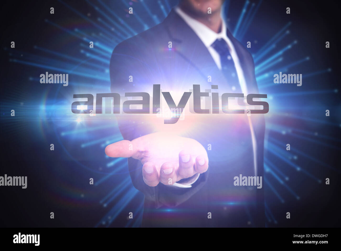 Analytics against abstract technology background Stock Photo - Alamy