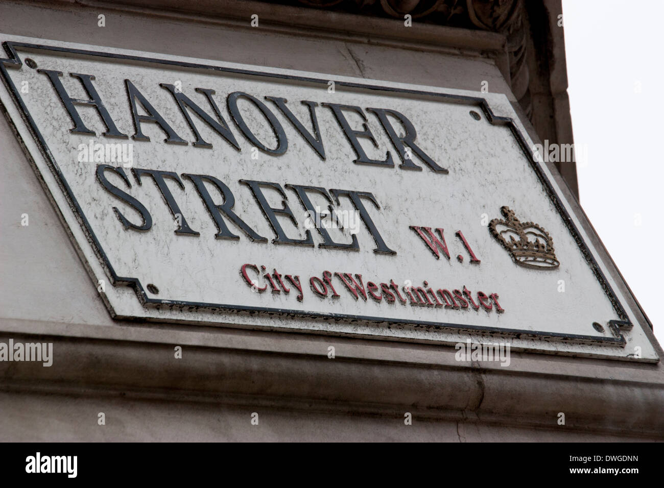 Sign street hanover london hi-res stock photography and images - Alamy