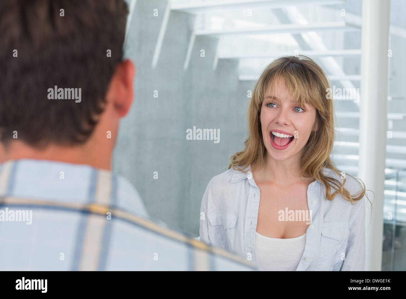 Young woman looking man hi-res stock photography and images - Alamy