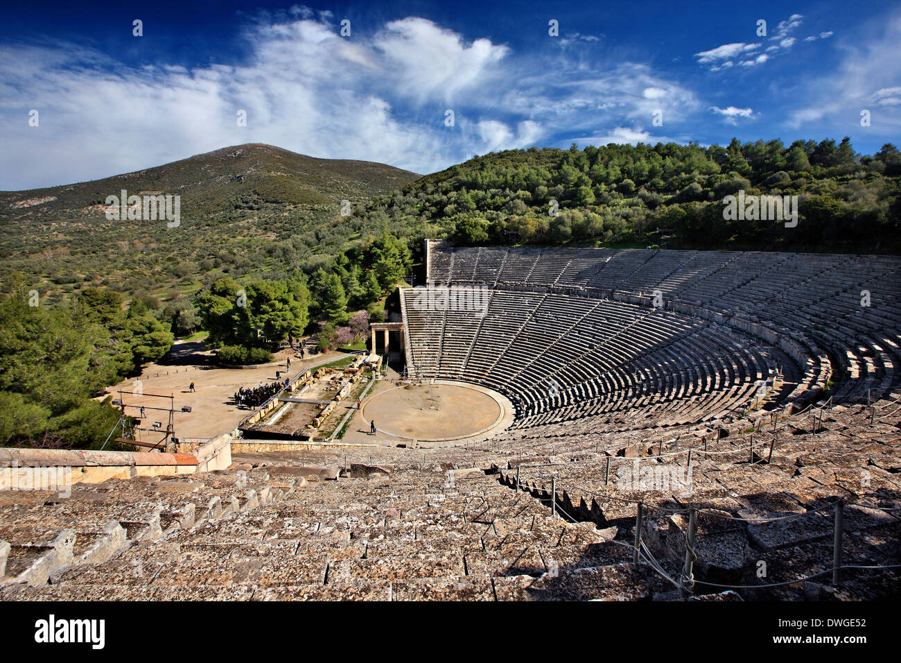 The ancient theater of Epidavros (Epidaurus), Argolida (Argolis ...