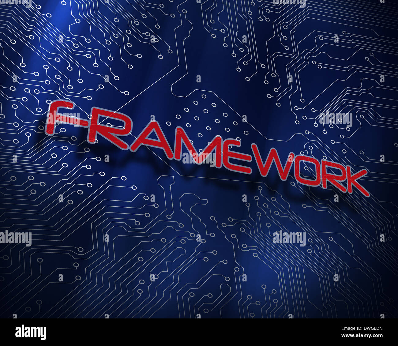 Framework against blue technology background Stock Photo - Alamy