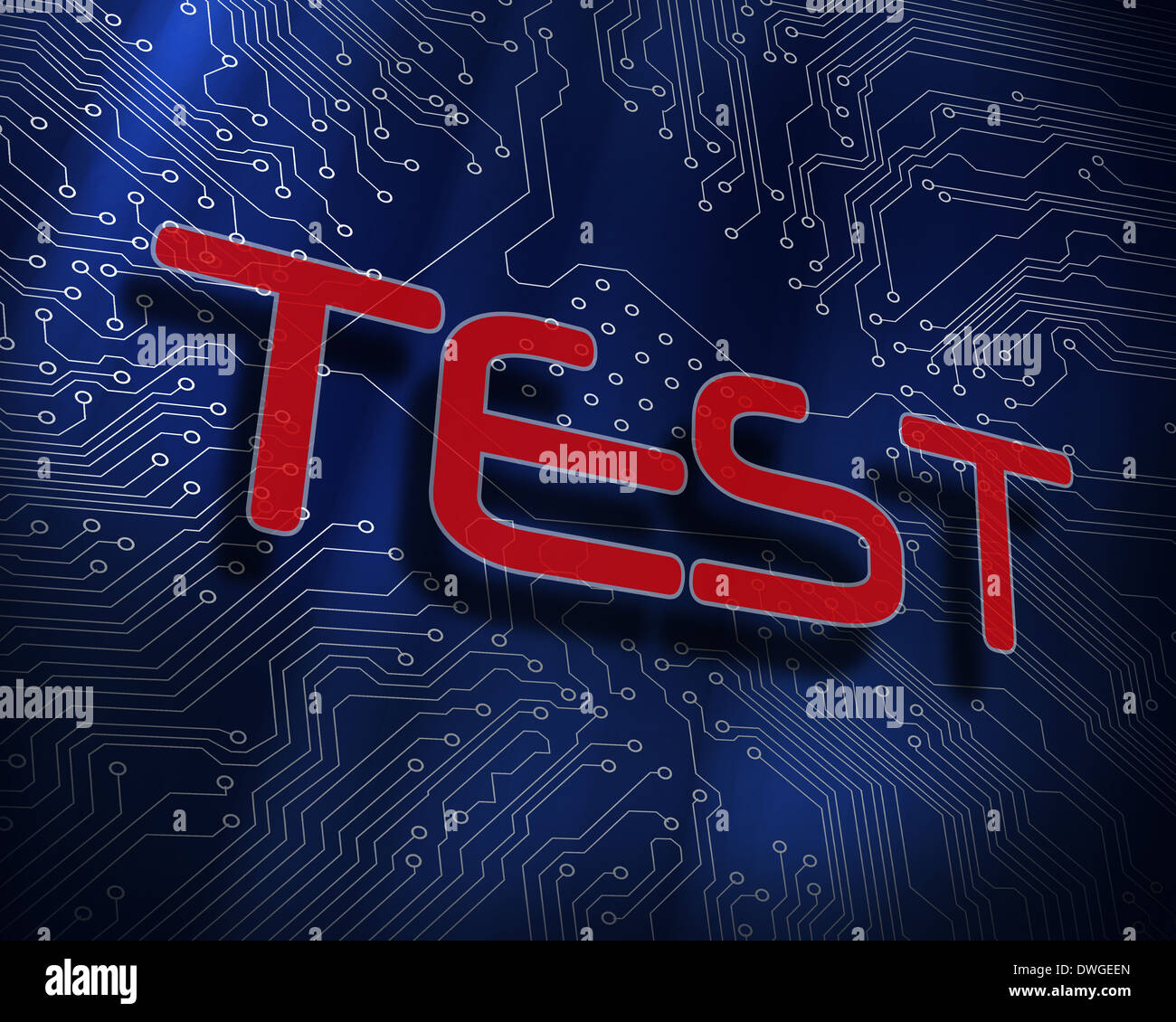 Test against blue technology background Stock Photo - Alamy
