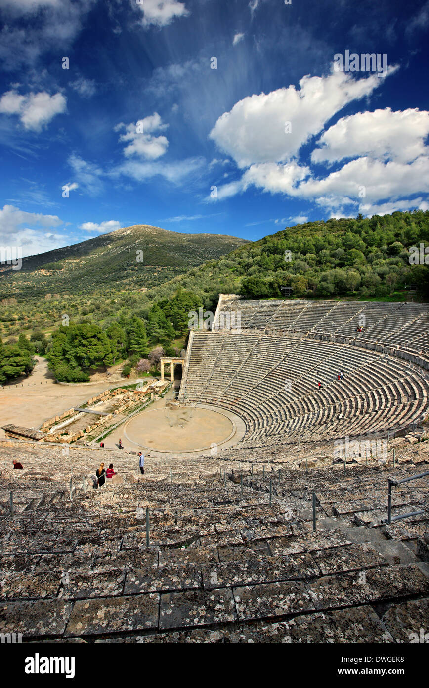The ancient theater of Epidavros (Epidaurus), Argolida (Argolis ...