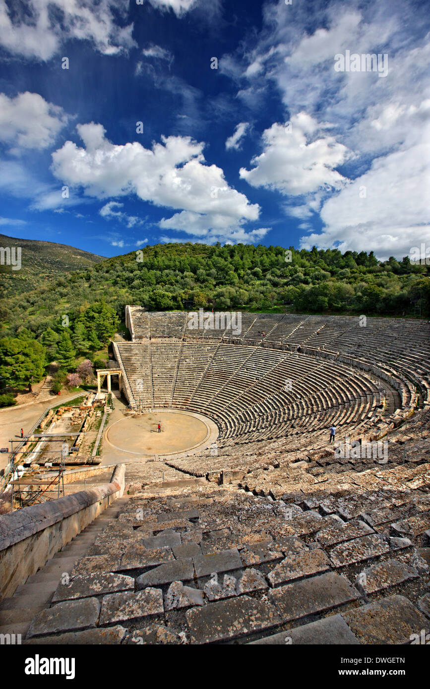 The ancient theater of Epidavros (Epidaurus), Argolida (Argolis ...