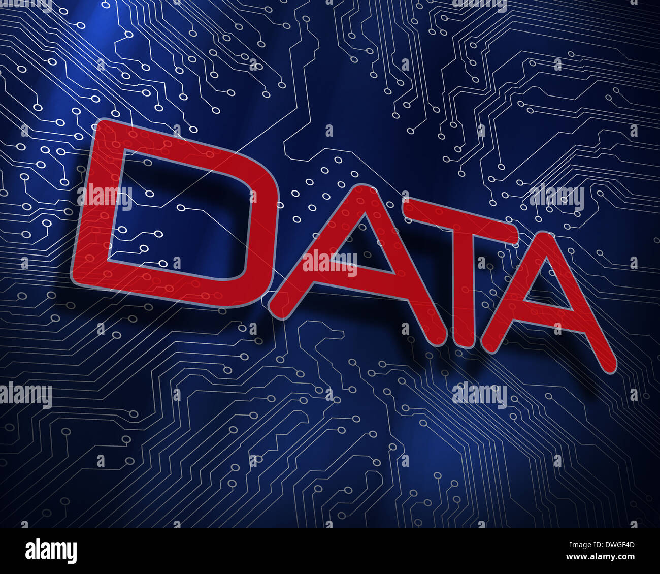 Data against blue technology background Stock Photo - Alamy