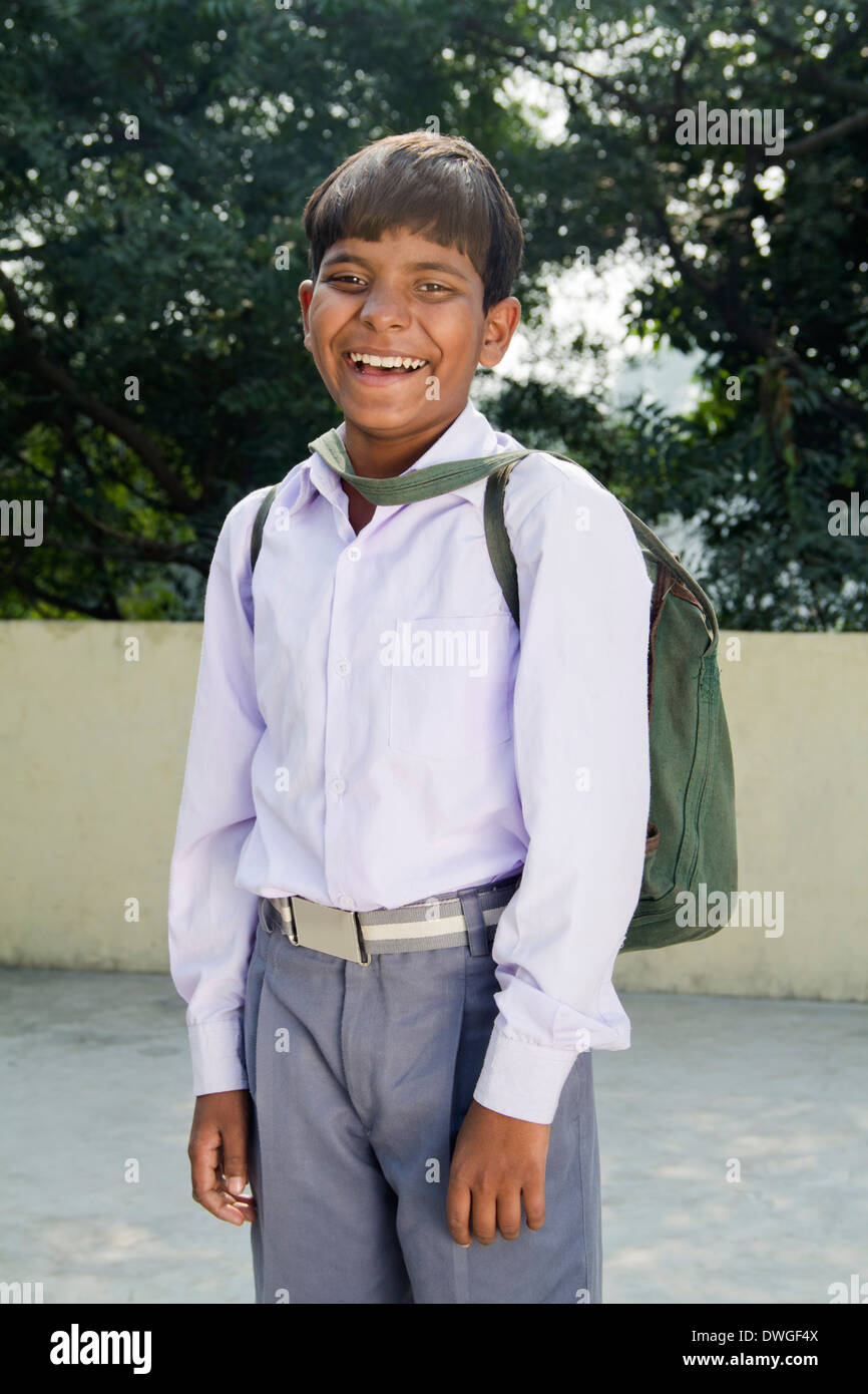 1 Indian kid student standing Stock Photo - Alamy