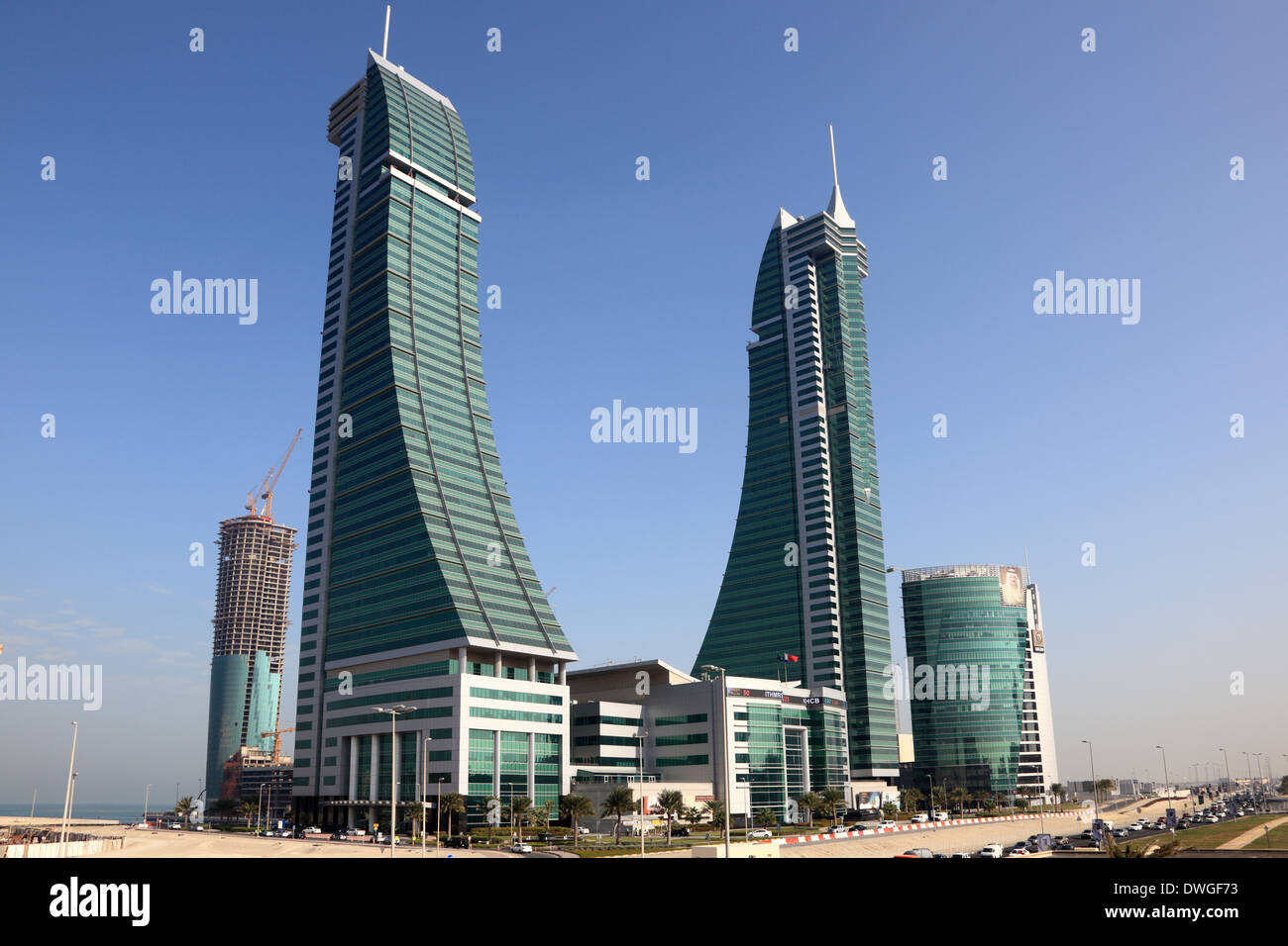 Bahrain Financial Harbour Skyscrapers in Manama, Middle East Stock ...