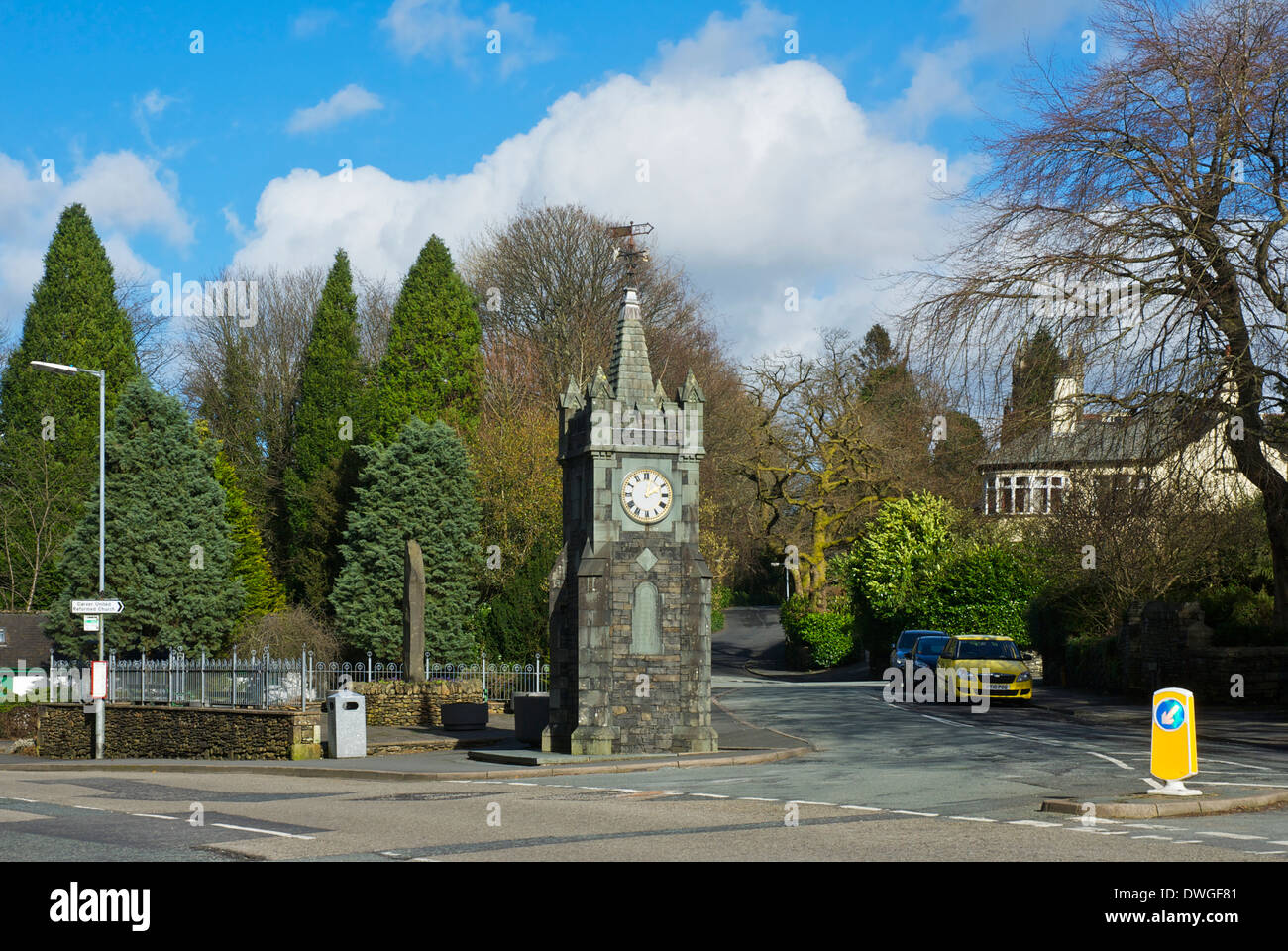 The Baddeley Memorial Clock, in Windermere town, Lake District National ...