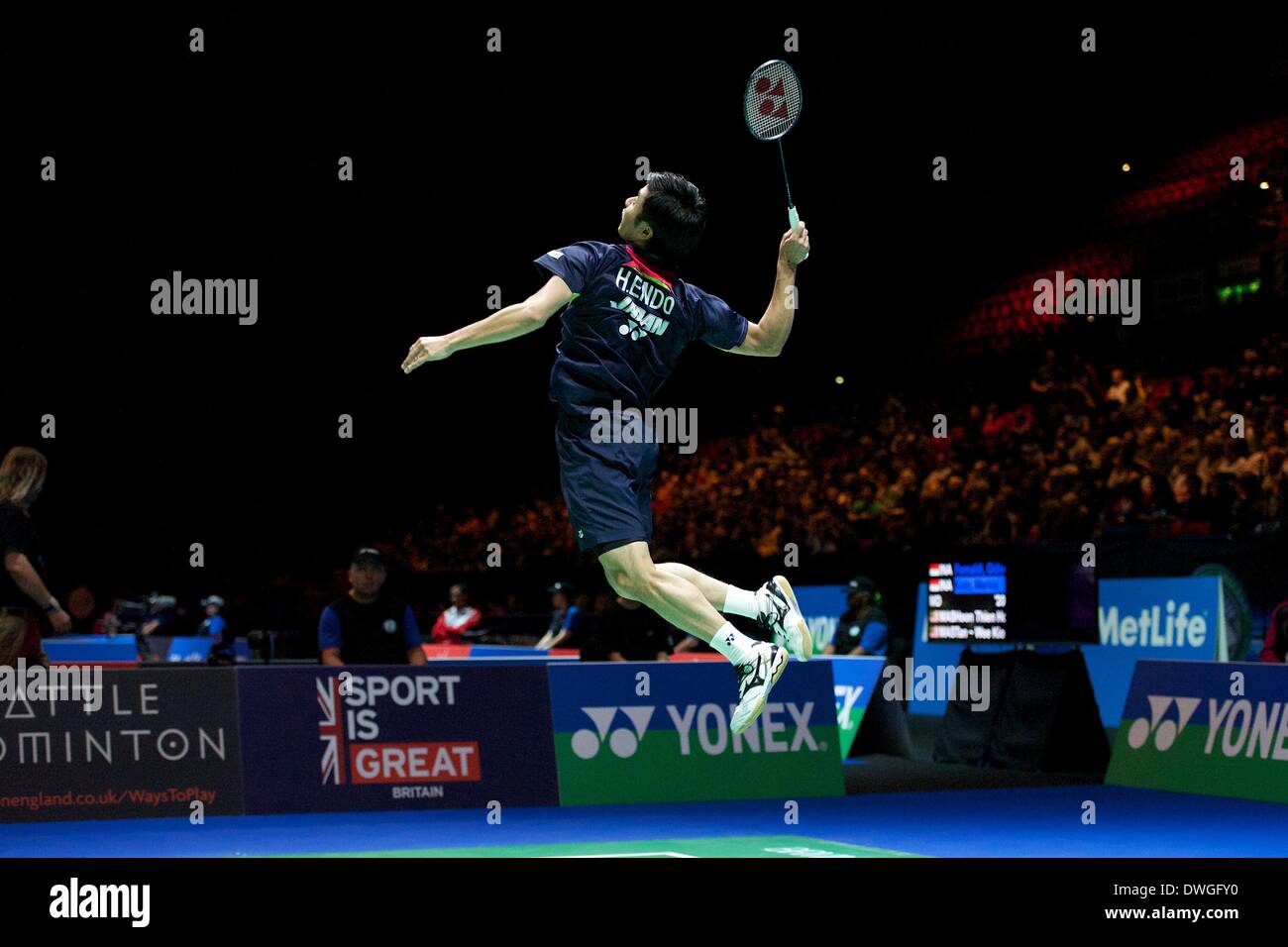 Birmingham, UK. 07th Mar, 2014. Hiroyuki Endo during Yonex All England ...