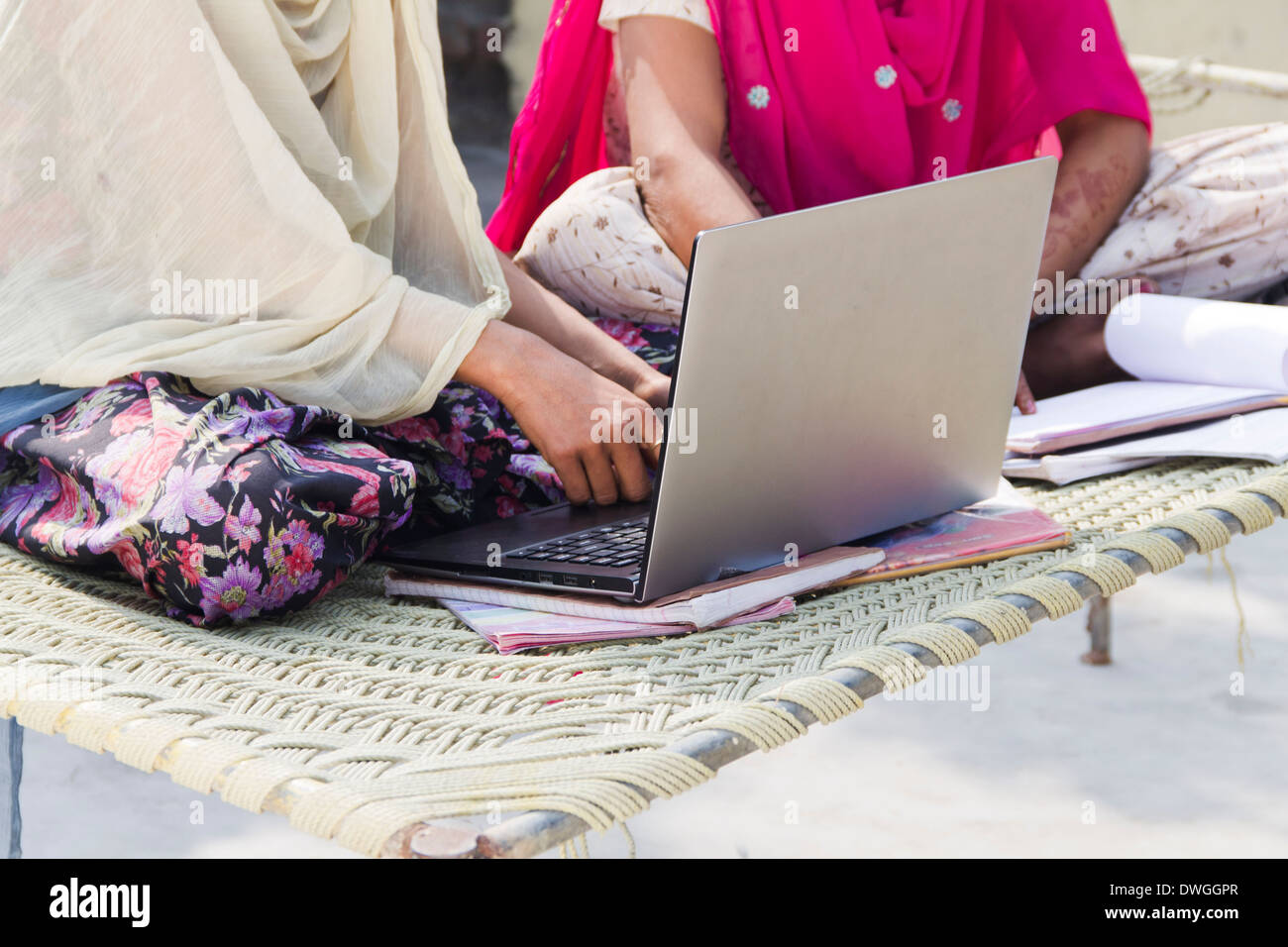 Indian rural student learning laptop hi-res stock photography and ...