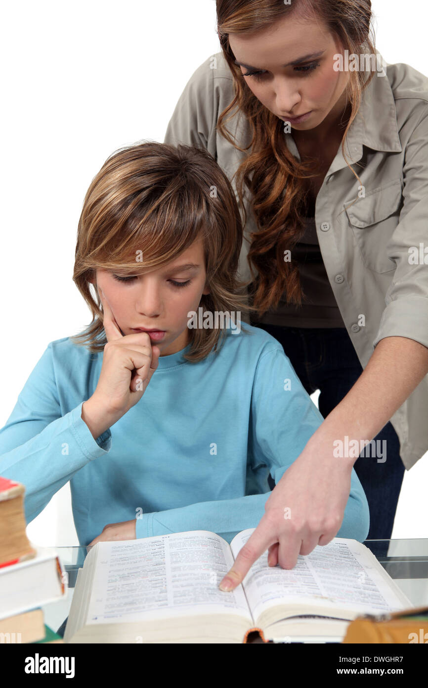 Two friends revising Stock Photo - Alamy