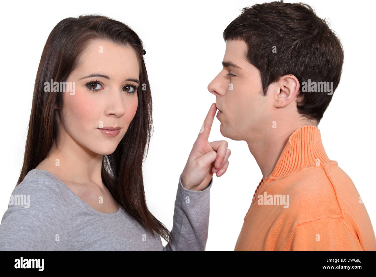 Woman touching mans chest hi-res stock photography and images - Alamy