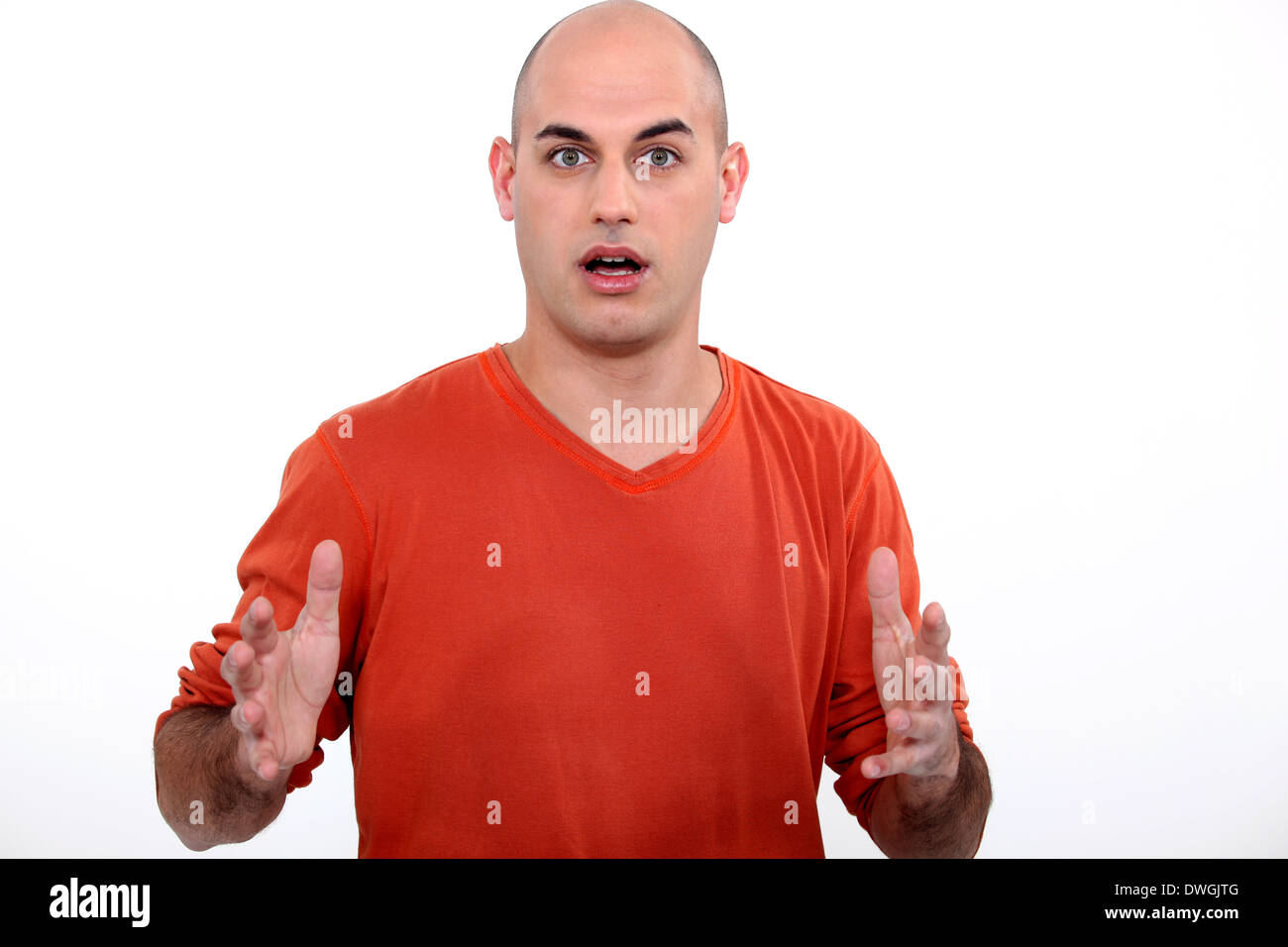 Shocked bald man Stock Photo - Alamy