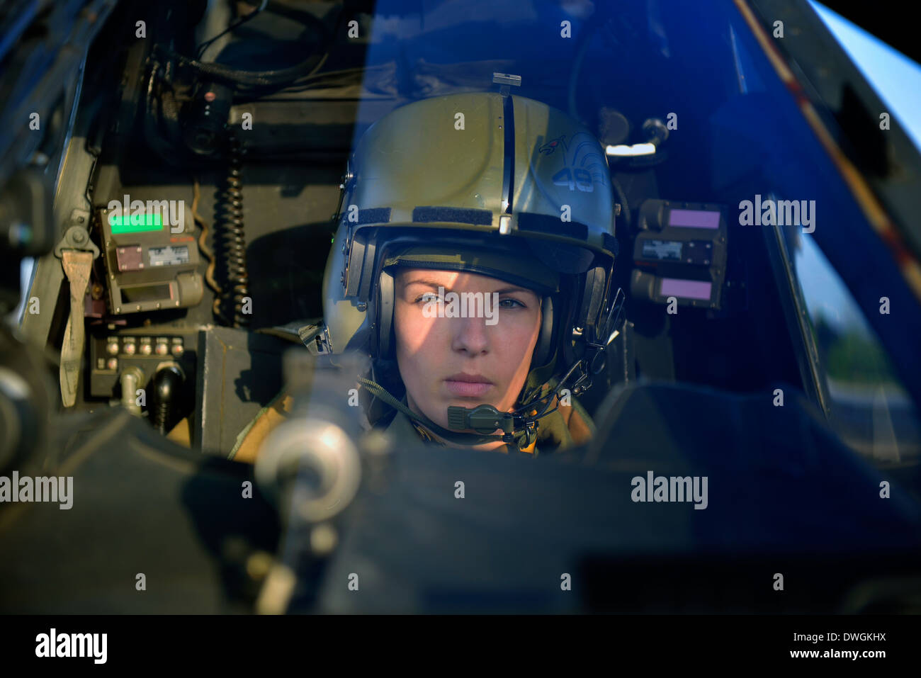 Italian military pilot in Mangusta helicopter cockpit Stock Photo - Alamy