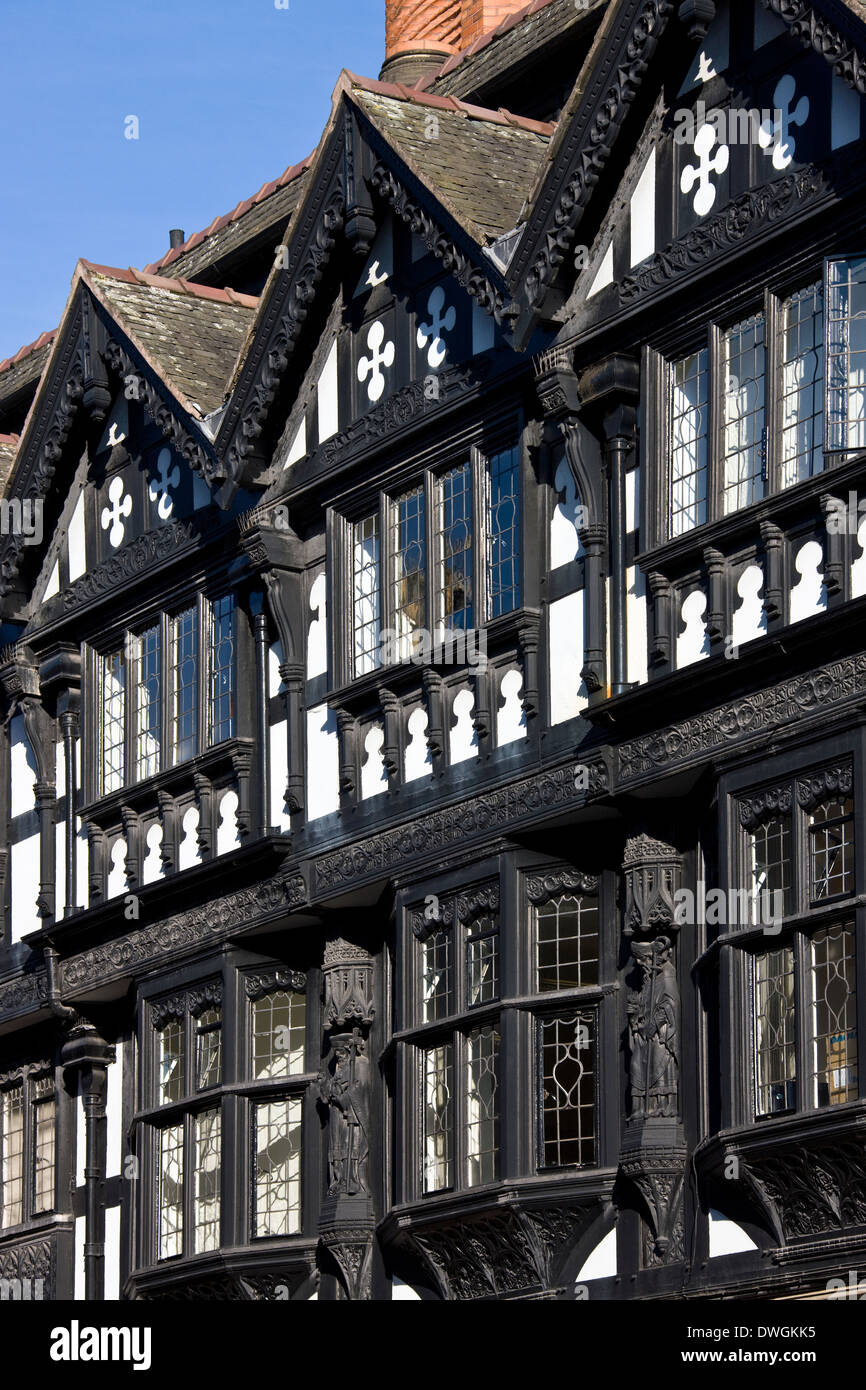 Tudor buildings in The Rows in Chester in the county of Cheshire in the ...