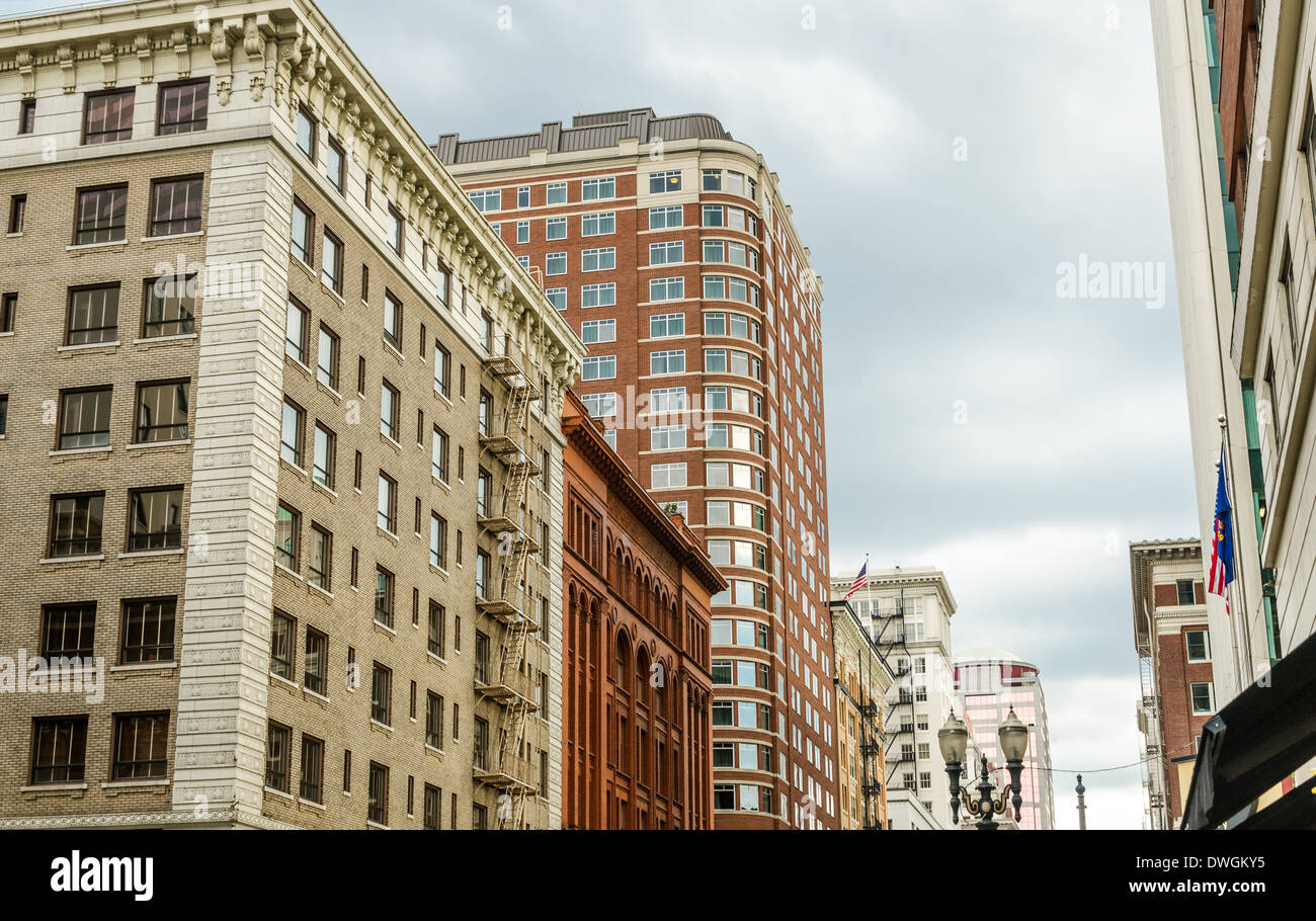 View of several buildings in downtown Portland, Oregon Stock Photo - Alamy