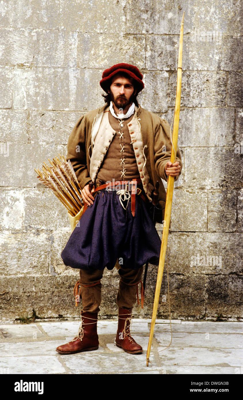 English Tudor Period archer, 16th century, historical re-enactment ...