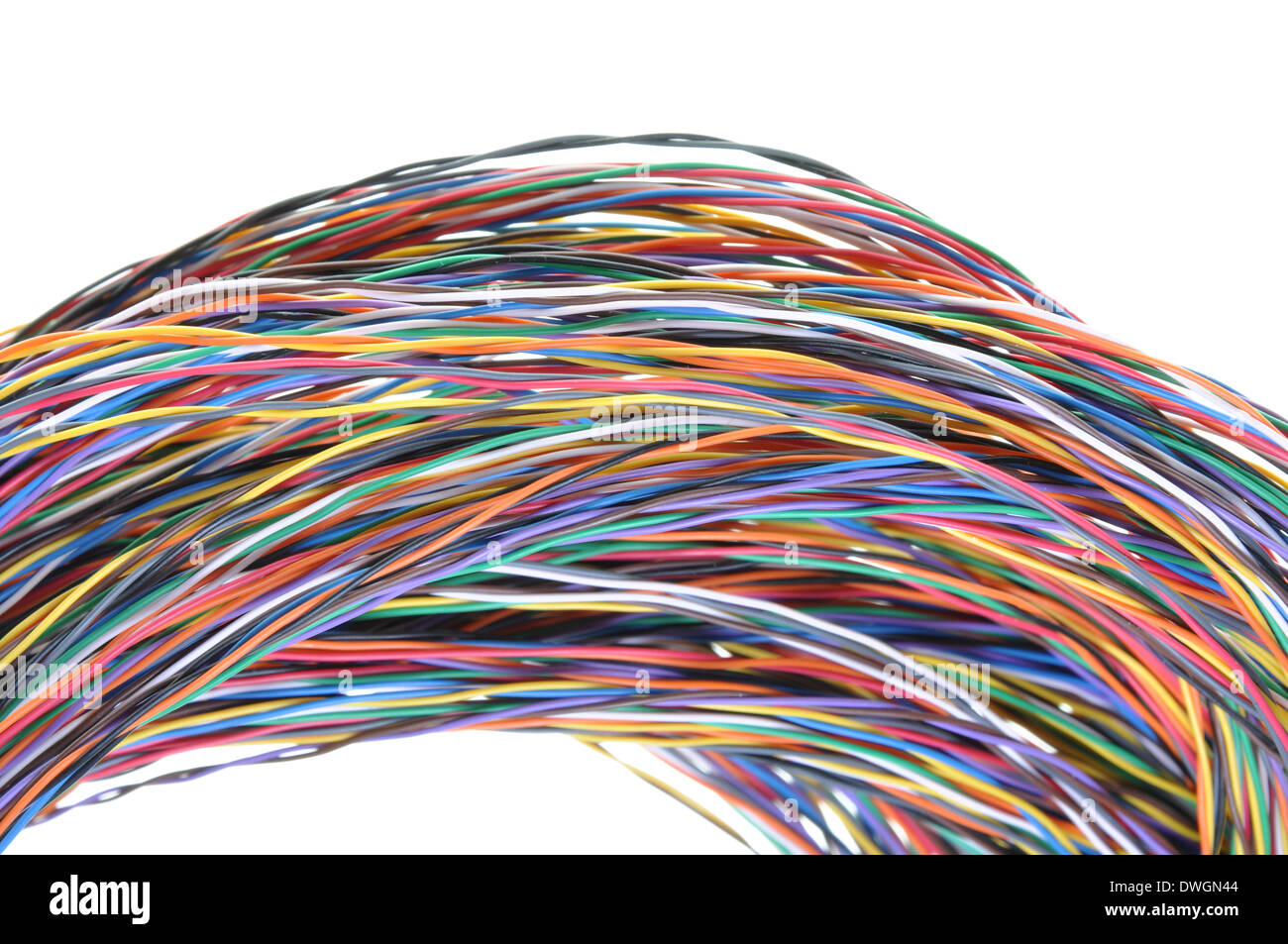 Multicolored computer cables isolated on white background Stock Photo ...