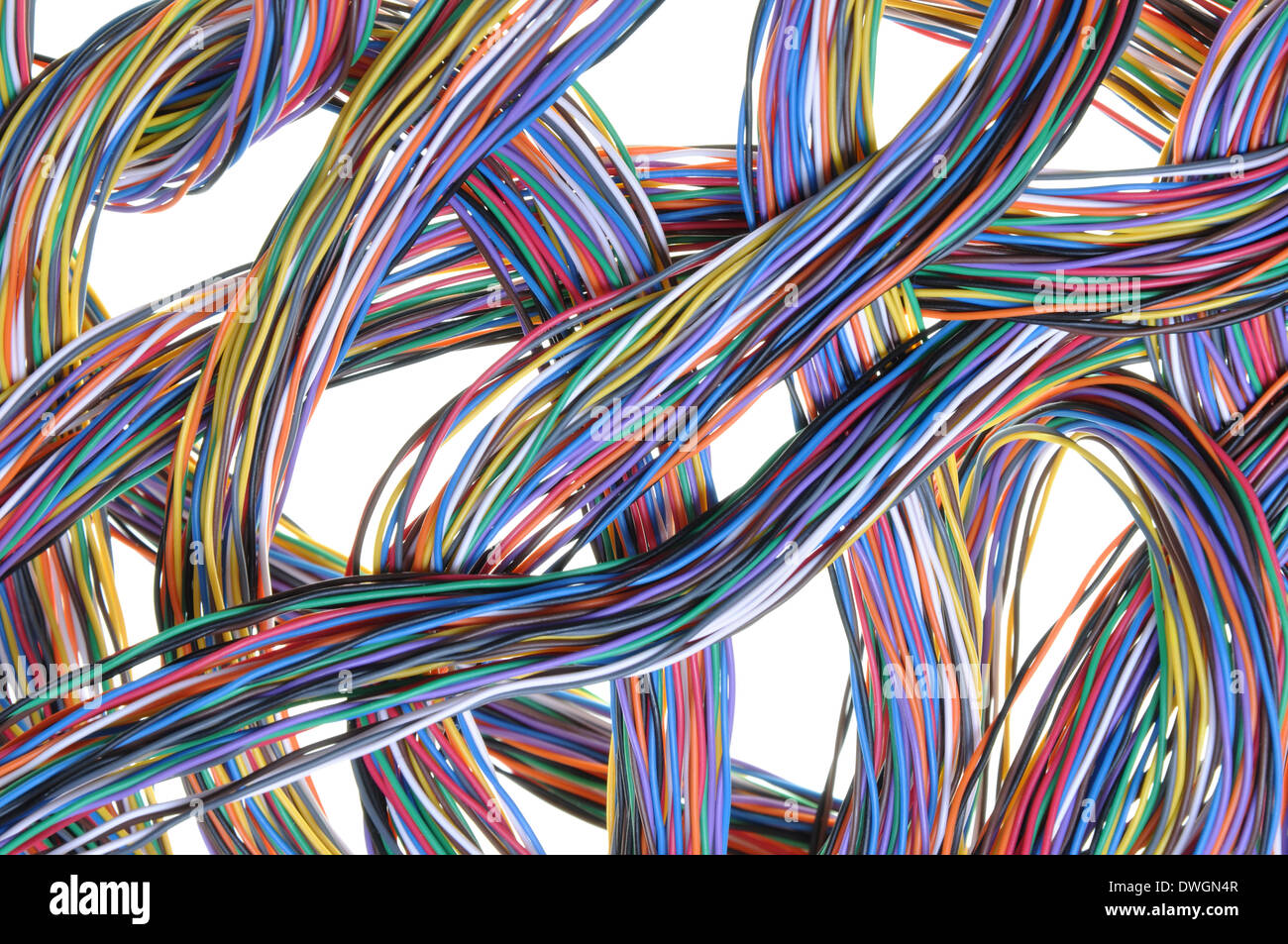 Multicolored computer cables isolated on white background Stock Photo ...