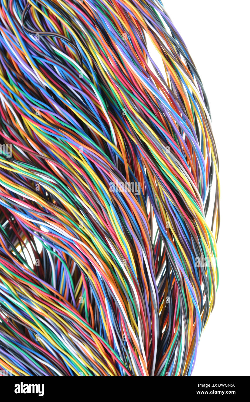 Multicolored computer cables isolated on white background Stock Photo ...